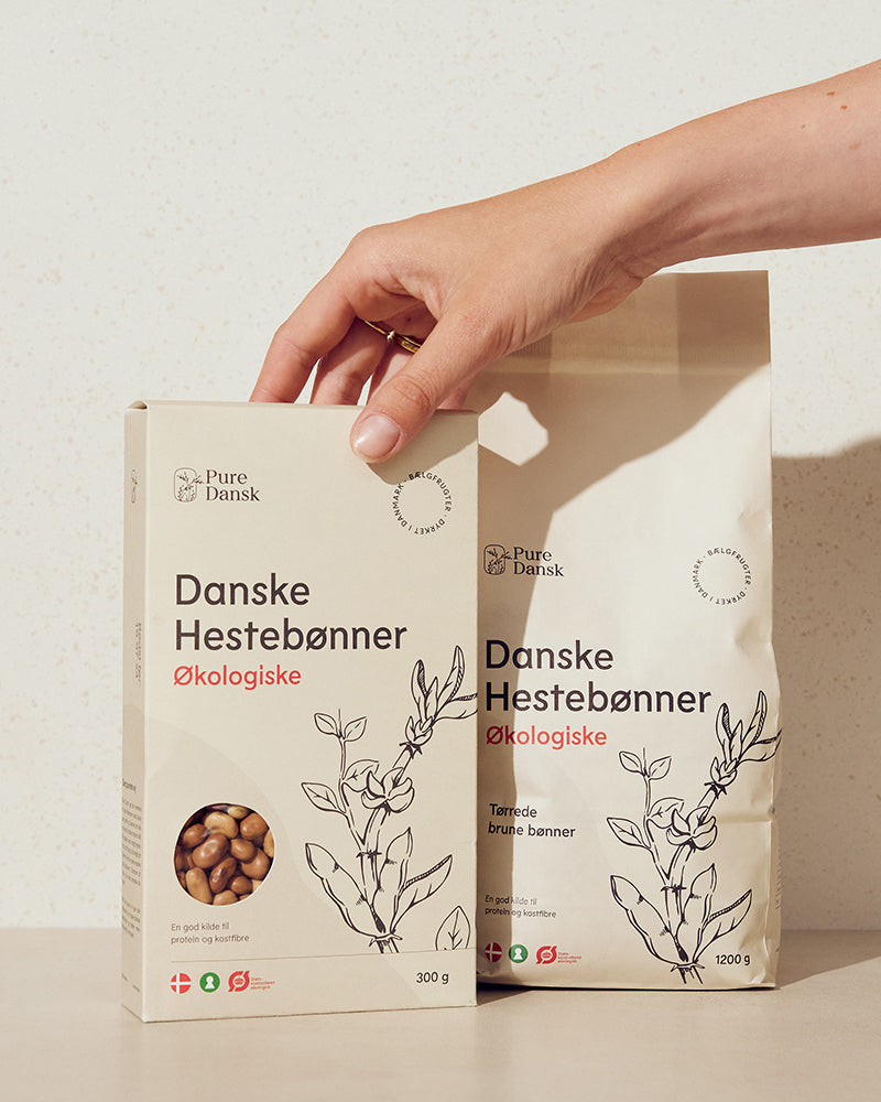 Produktpakker med danske bælgfrugter fra Pure Dansk™